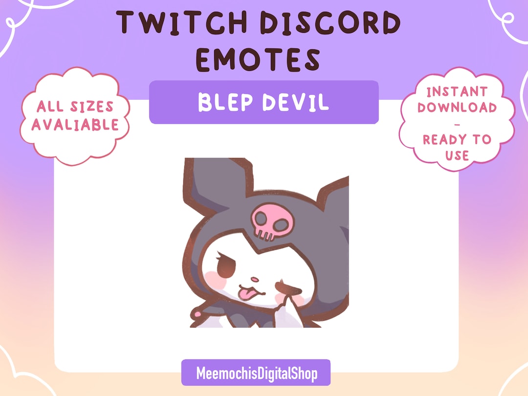 Blep Devil (1)｜emotes Twitch Discord Badges｜black Cheeky Cute Sleep ...