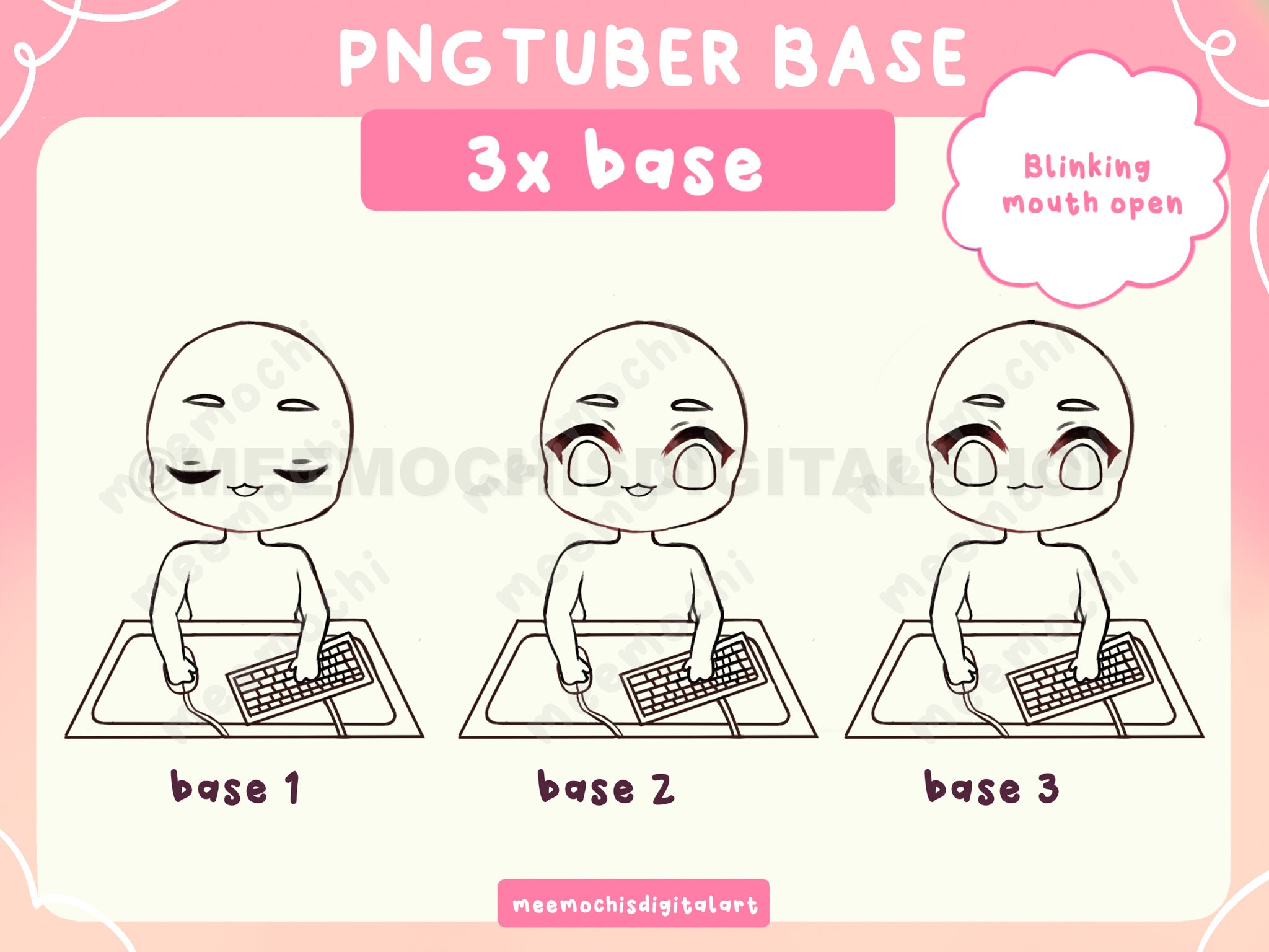 Streaming PNGTUBER Base｜ Png Tuber Twitch Discord Emotes Badges｜stream ...