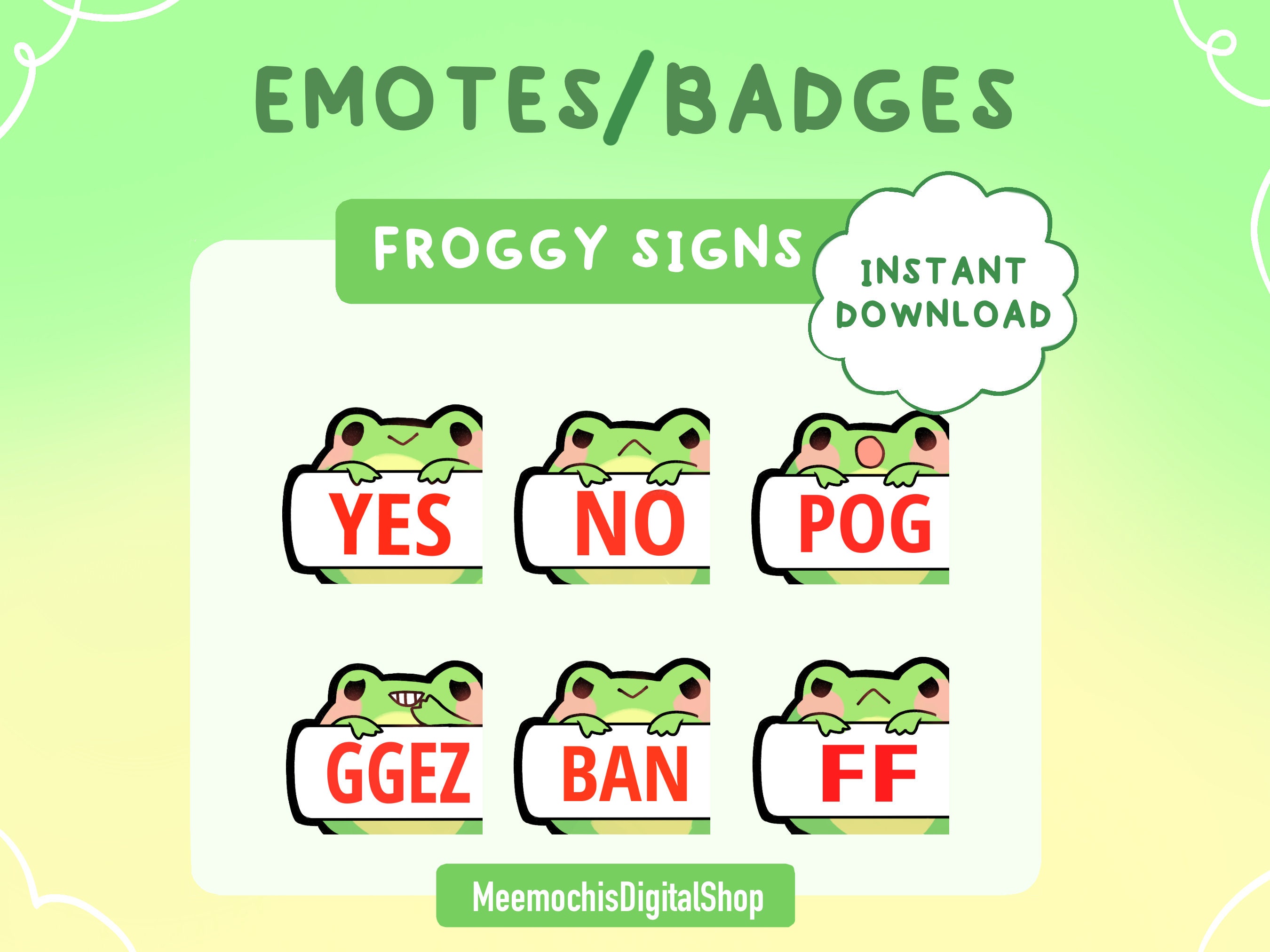 Frog Sign Emote Pack (6) ｜ Twitch Discord Emotes/badges｜streaming Emote ...