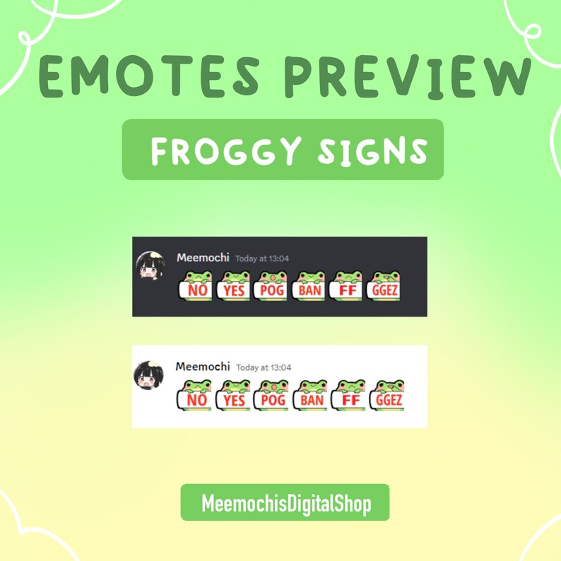 Frog Sign Emote Pack (6) ｜ Twitch Discord Emotes/badges｜streaming Emote ...
