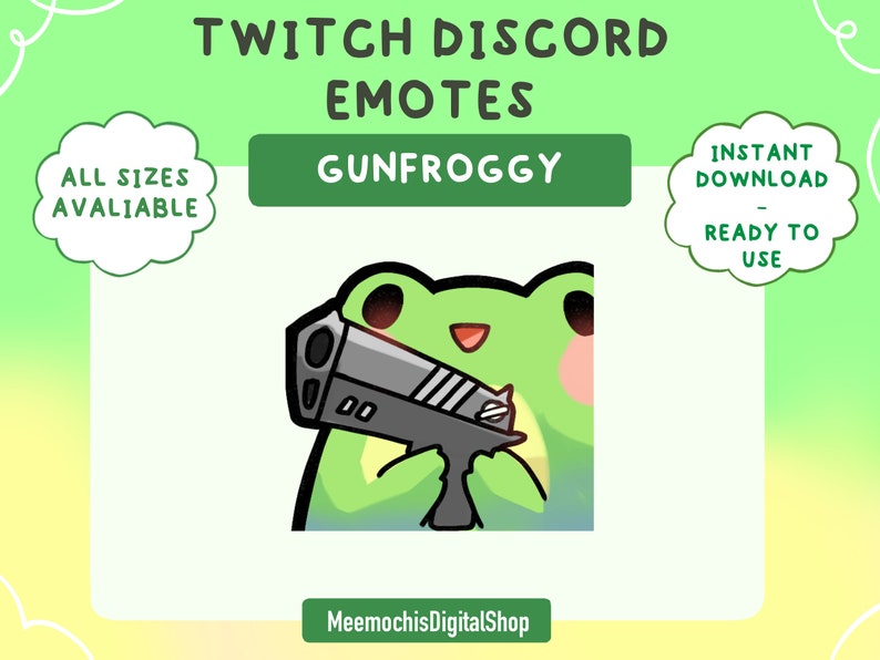 Gun Froggy Individual Emote ｜ Twitch Discord Emotes/badges｜streaming ...