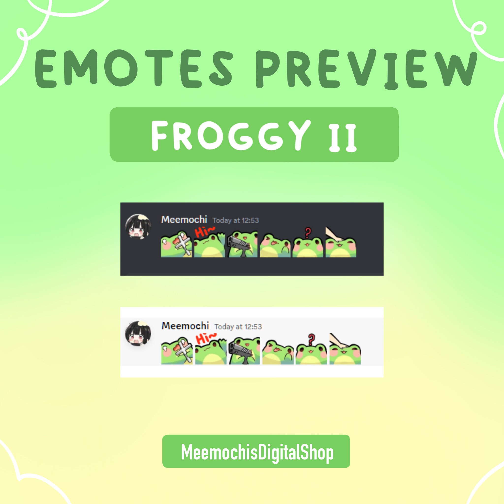 Froggy Emote Pack II 6 Twitch Discord Emotes Badgesstreaming Emote Cute ...