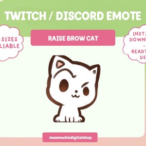 Raise Brow Cat Meme Individual Emote (1) ｜ Twitch Discord Emotes/badges ...
