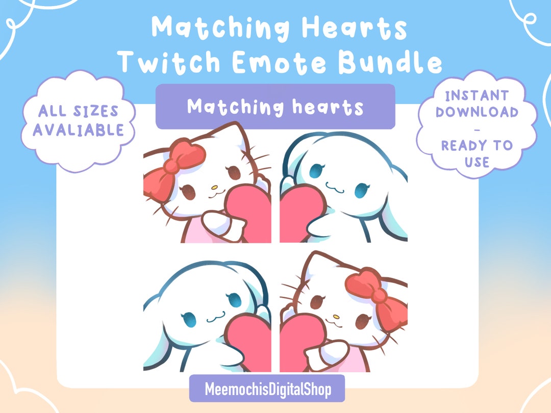 Besties Bundle Emotes Pack (4)｜twitch Discord Badges｜heart Matching ...