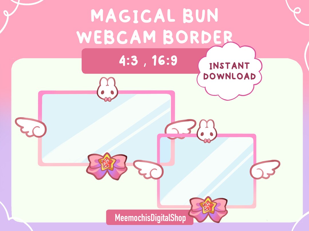 Magical Bun Webcam Border Package for Twitch｜twitch Overlays Frames ...