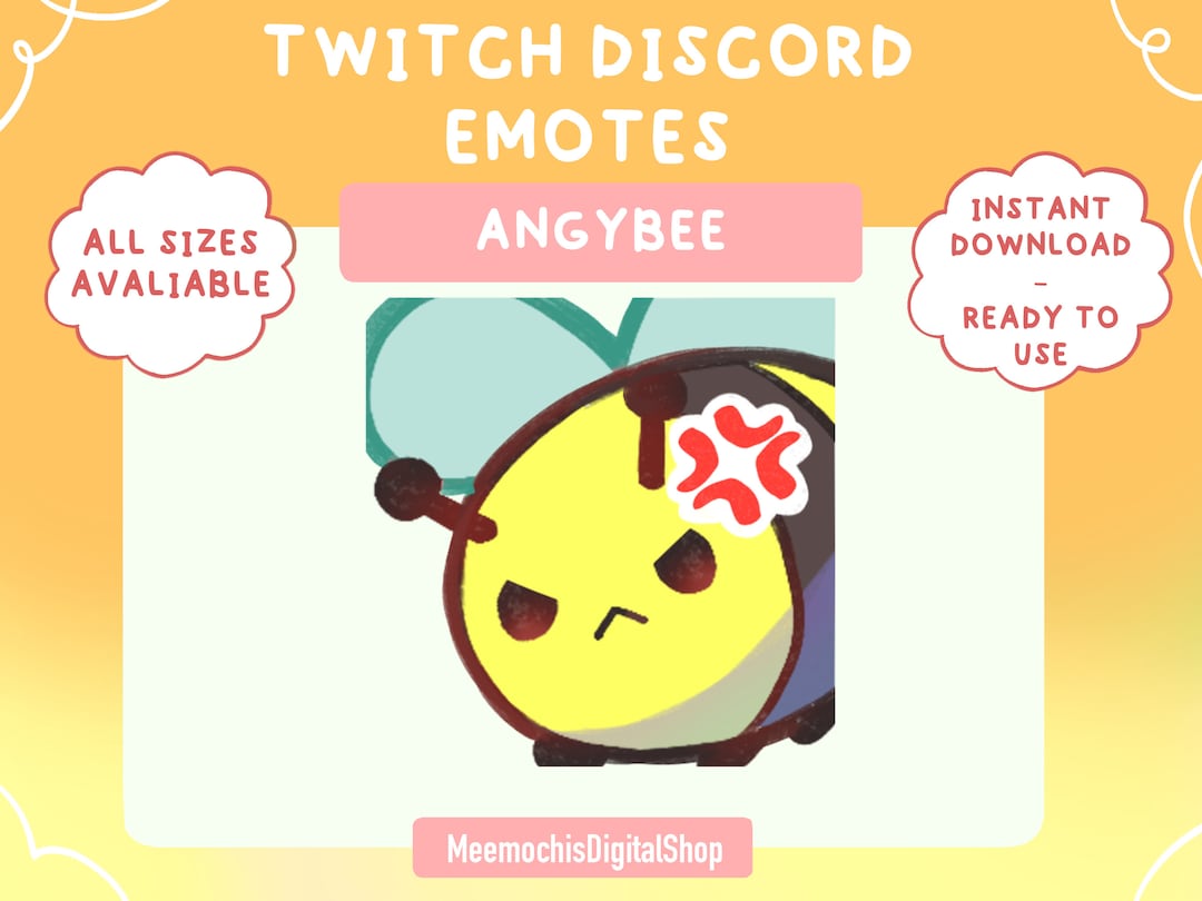Angy Bee Individual Emote ｜ Twitch Discord Emotes/badges｜streaming ...