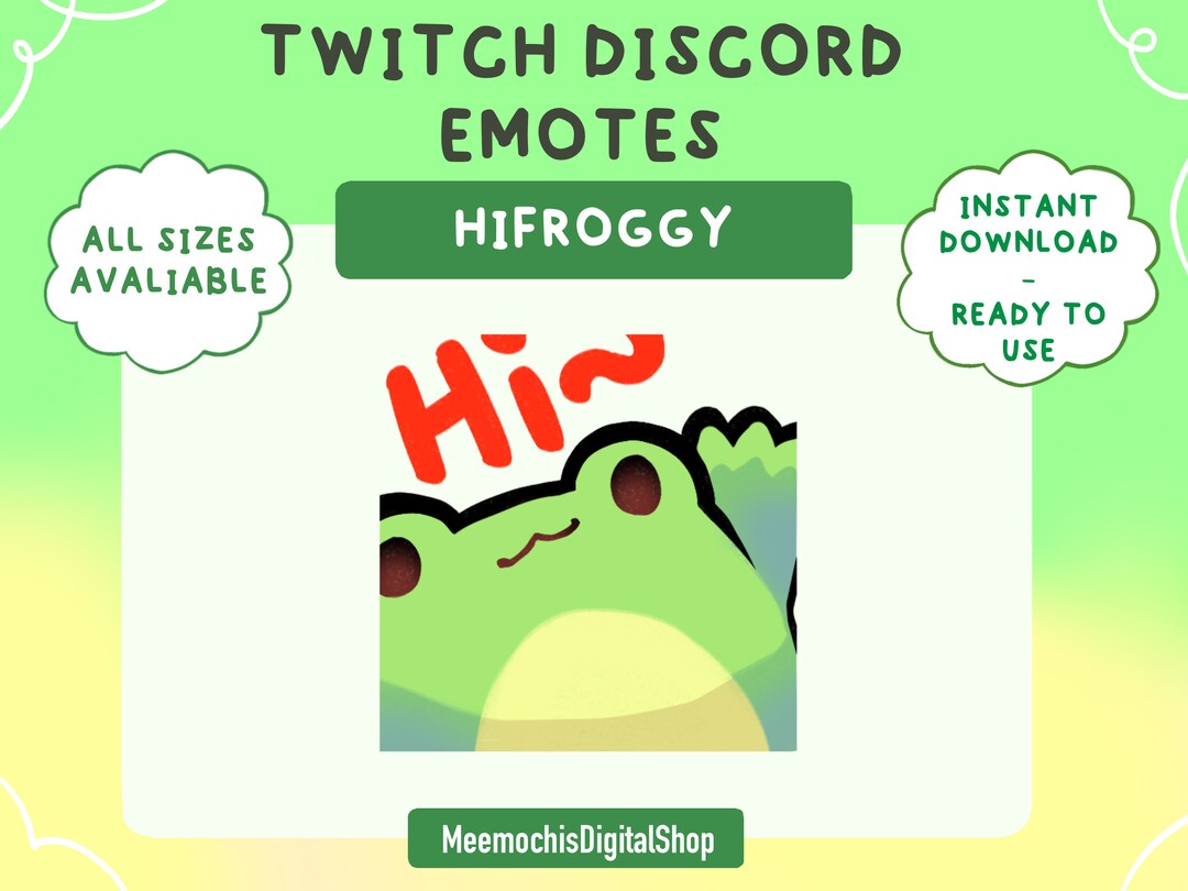 Hi Froggy Individual Emote ｜ Twitch Discord Emotes/badges｜streaming ...