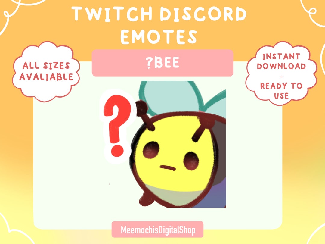 Question Mark Bee Individual Emote ｜confused Derp Twitch Discord Emotes ...