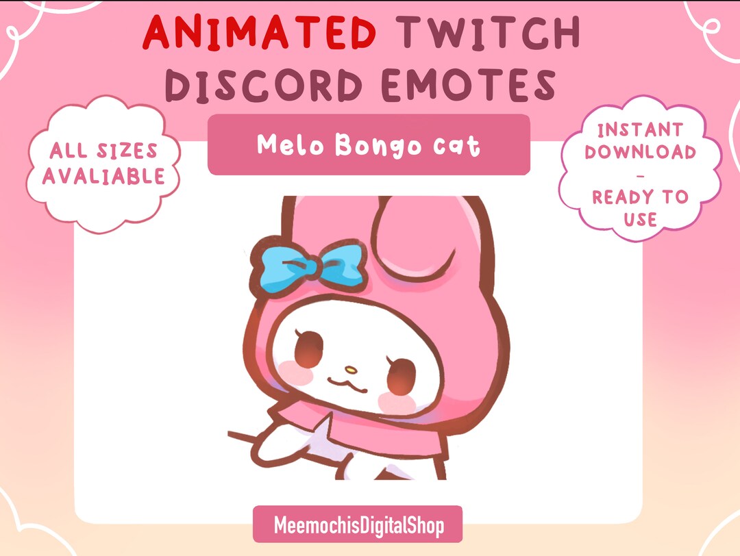 ANIMATED Bunny Bongo Cat Emote｜twitch Discord Badges｜cute Kitty Cheeky ...