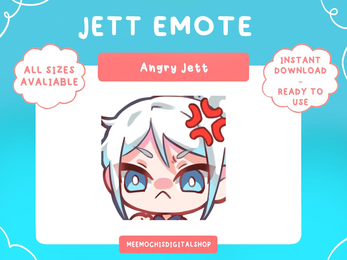 Jett Angry Emote (1)｜ Valorant Twitch Discord Emotes｜streaming Youtube ...