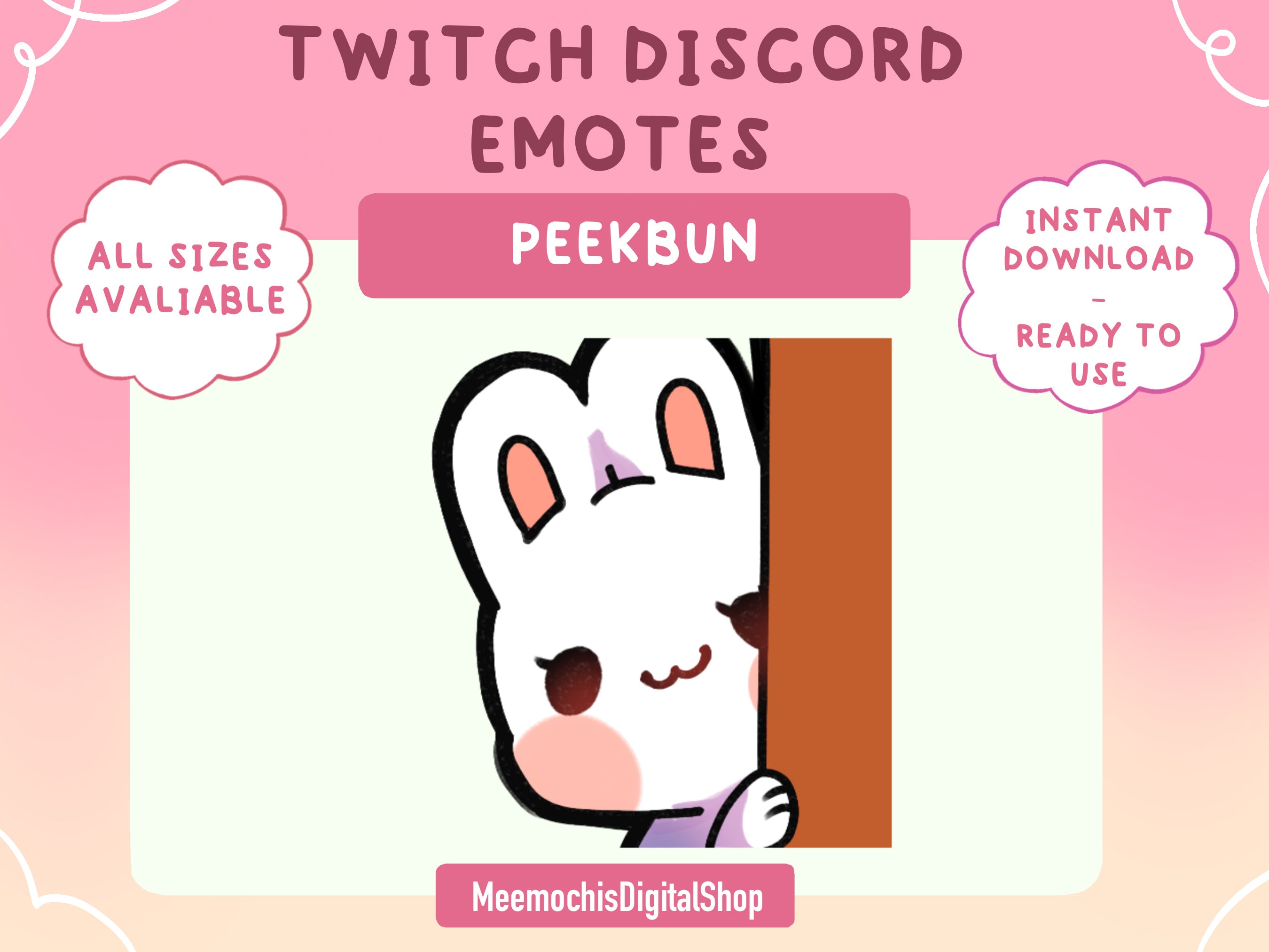 Peeking Bun Individual Emote Twitch Discord - Etsy