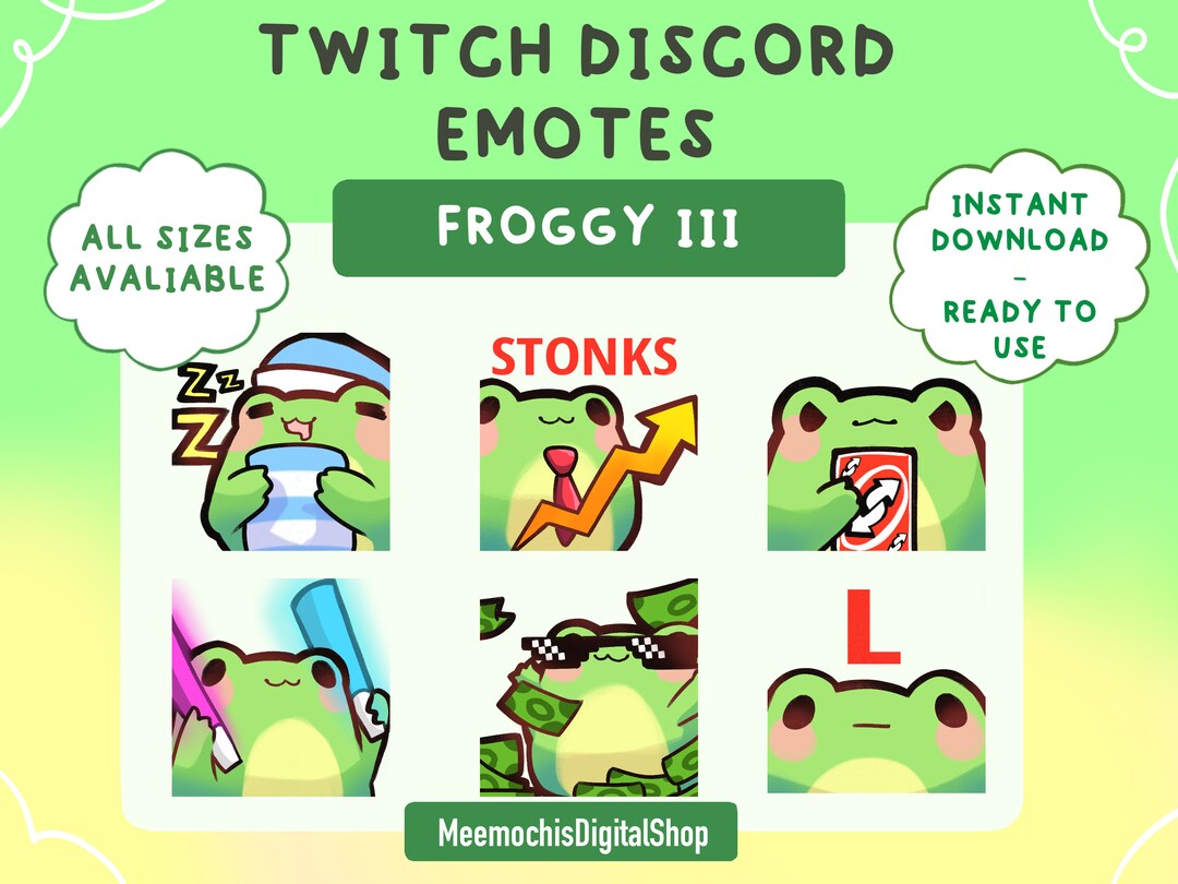 Froggy Emote Pack III (6) ｜ Twitch Discord Emotes Badges｜streaming ...