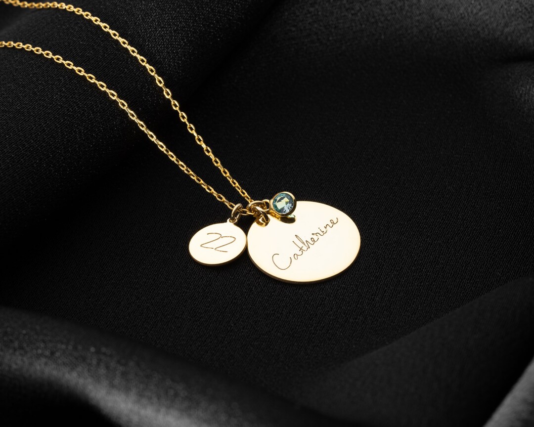 Personalized Birthday Disc Name Necklace for Mom Necklace With Name ...
