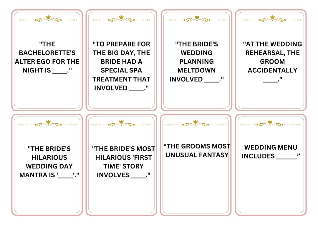 Cards for Bachelorette Fun and Humility - Etsy