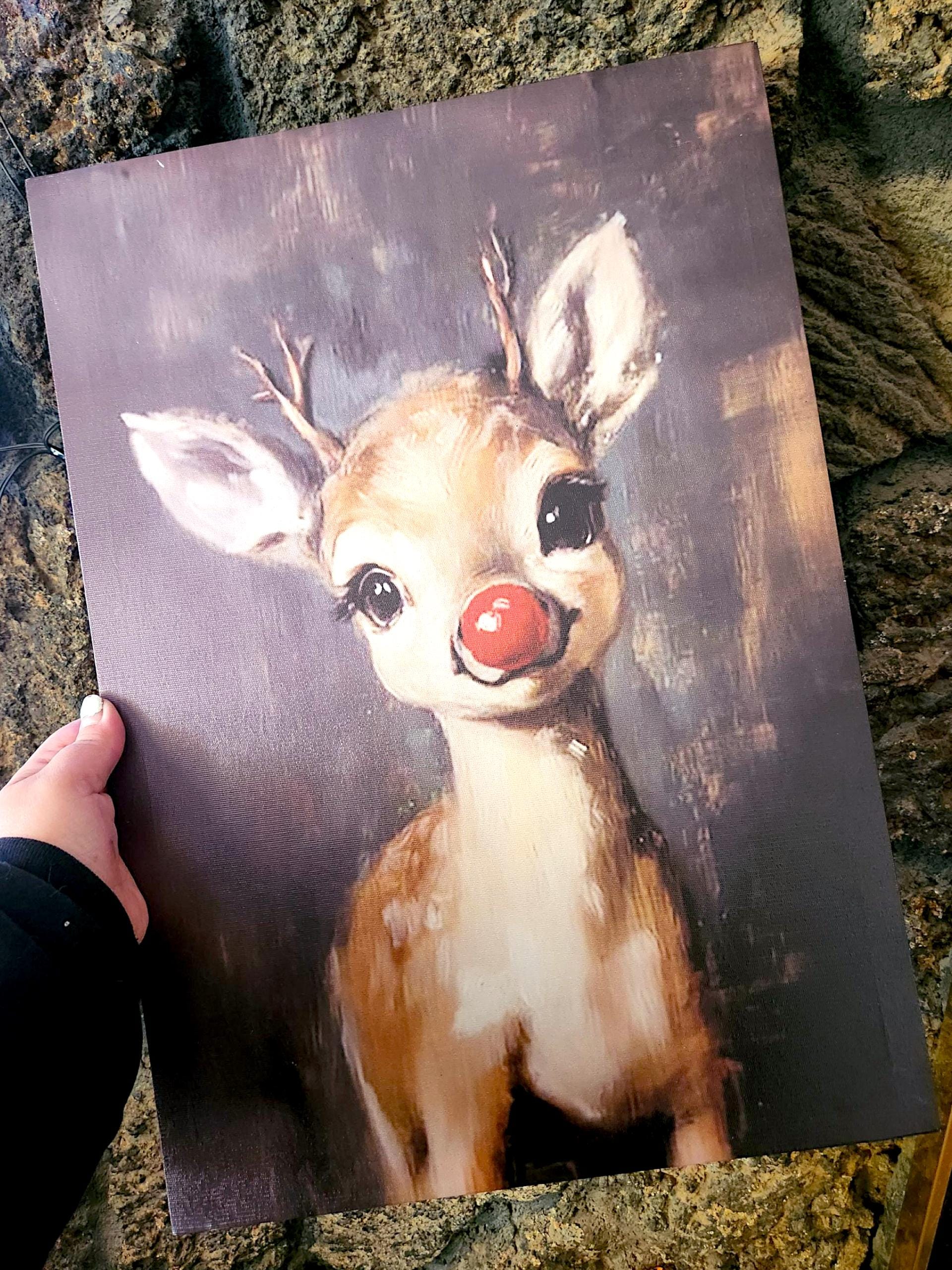 Rustic Rudolph Reindeer Christmas Wall Art – Vintage Holiday Décor ...