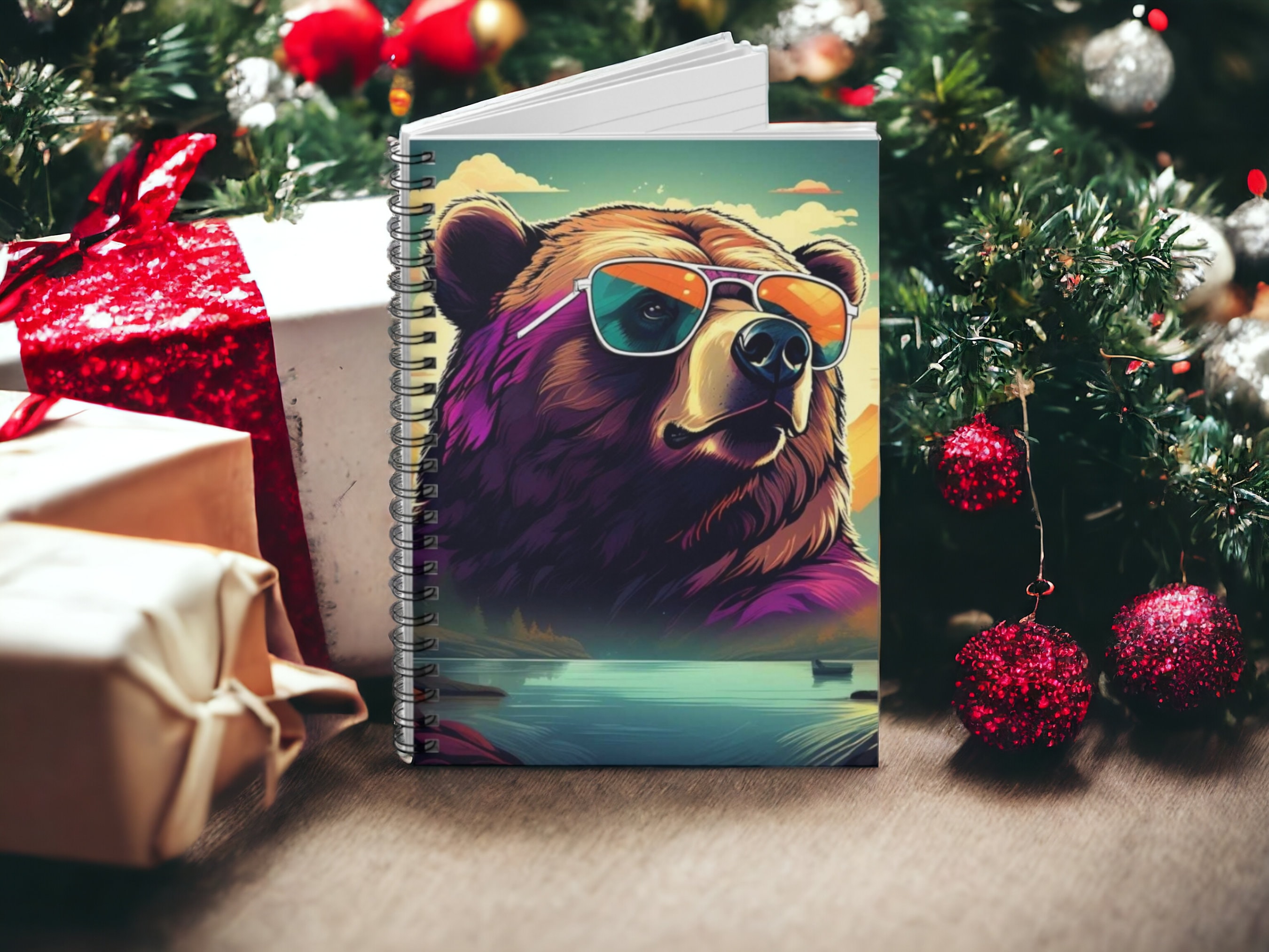Cool Grizzly Bear Notebook, Journal, Journaling, Shopping List, Holiday ...