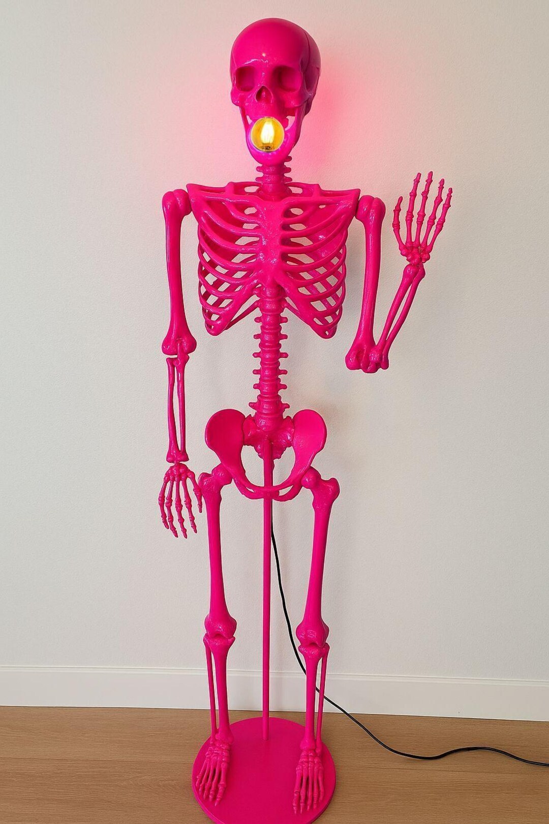 5ft Skeleton Lamp, Life Size, Goth Home Decor, Vintage Edison Amber ...
