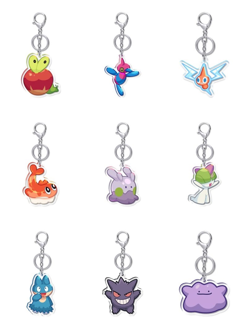 Pokemon Charms Shiny Gengar Haunter Gastly Applin Porygon Rotom Zorua ...