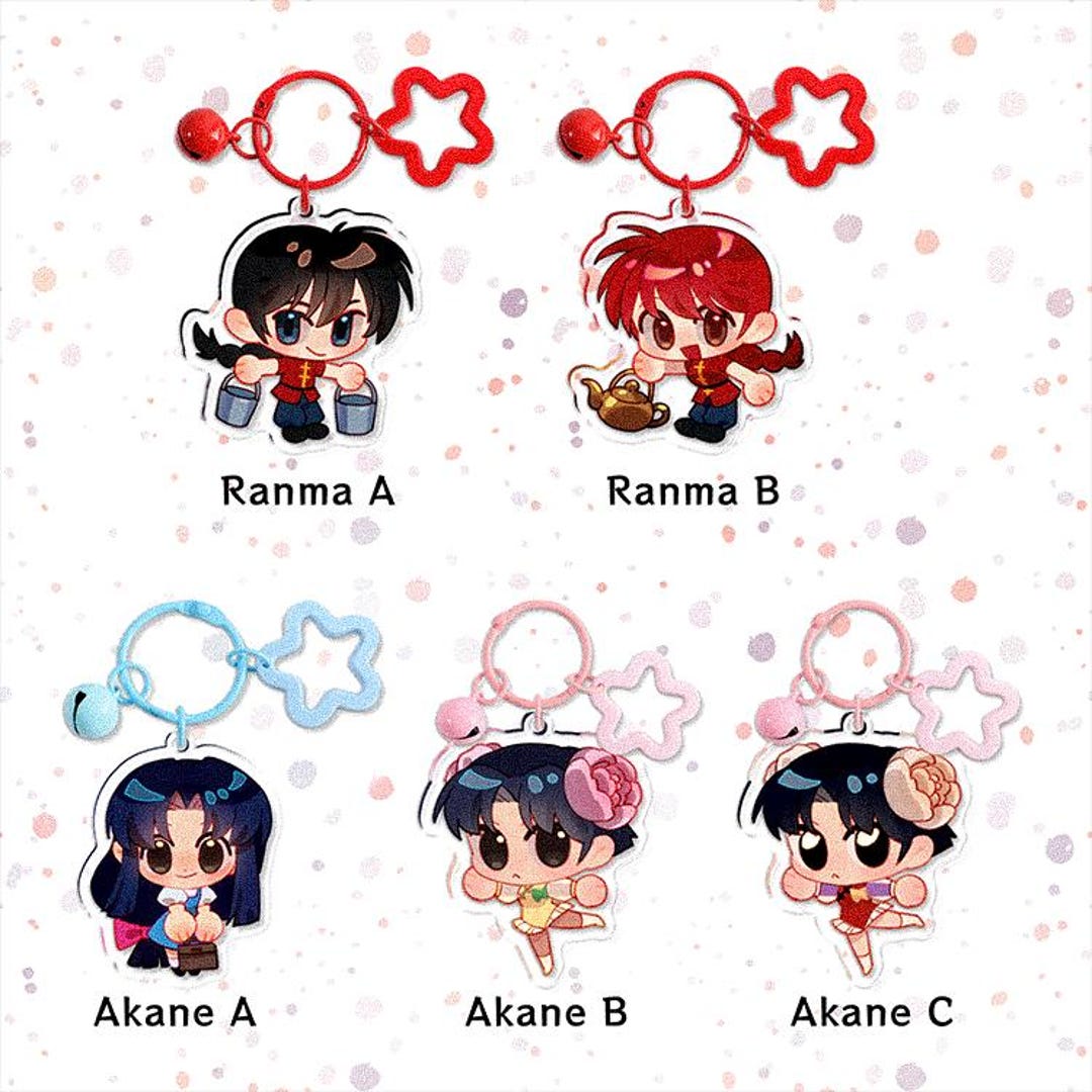 Ranma 1/2 Ranma Saotome Akane Tendo Acrylic Charms Keychains Rumiko Takahashi - Etsy