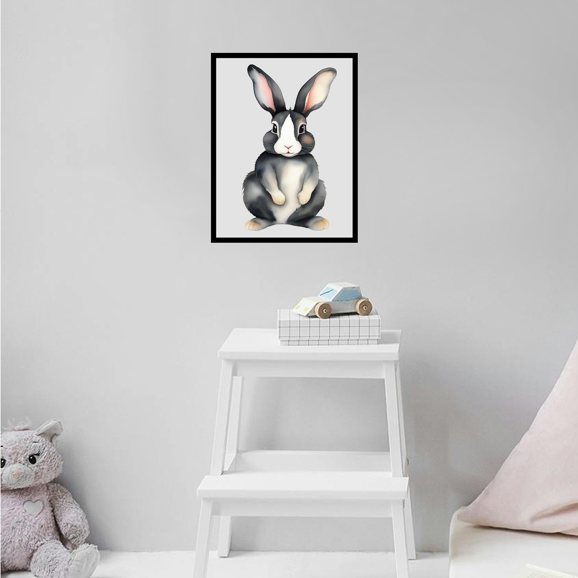 Bunny Wall Art, Rabbit Wall Art, Bunny Rabbit Print, Printable Wall ...