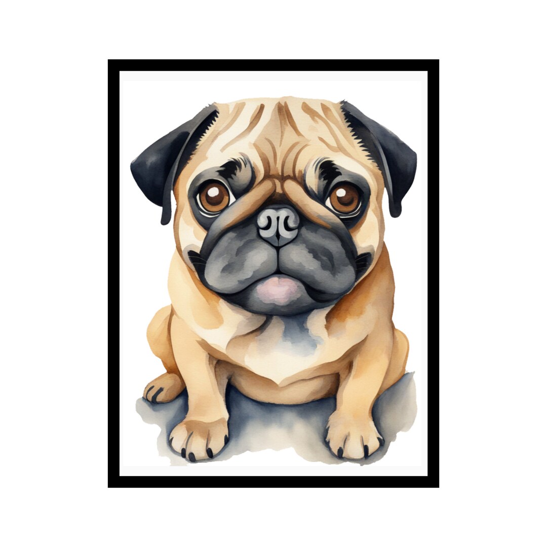 Pug Border Wall Arts,pug Dog Wall Decor, Pug Wall Arts, Gift for Dog ...