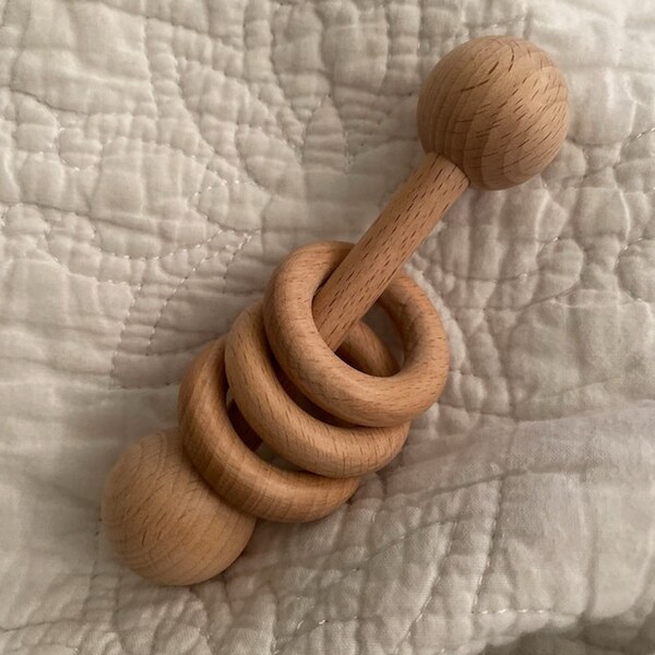 Wooden Rattle - Etsy