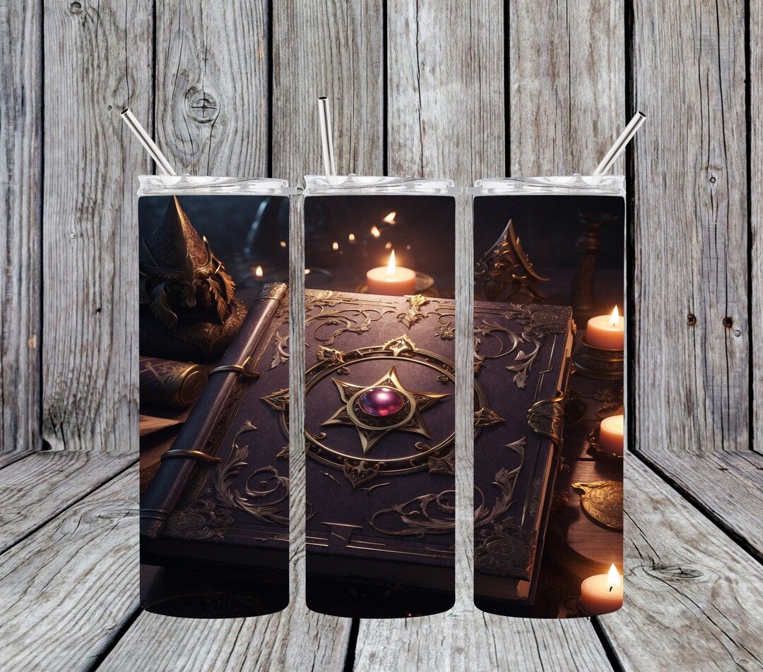 Mystical Spell Book Tumbler PNG - Enchanting Design for Sublimation ...