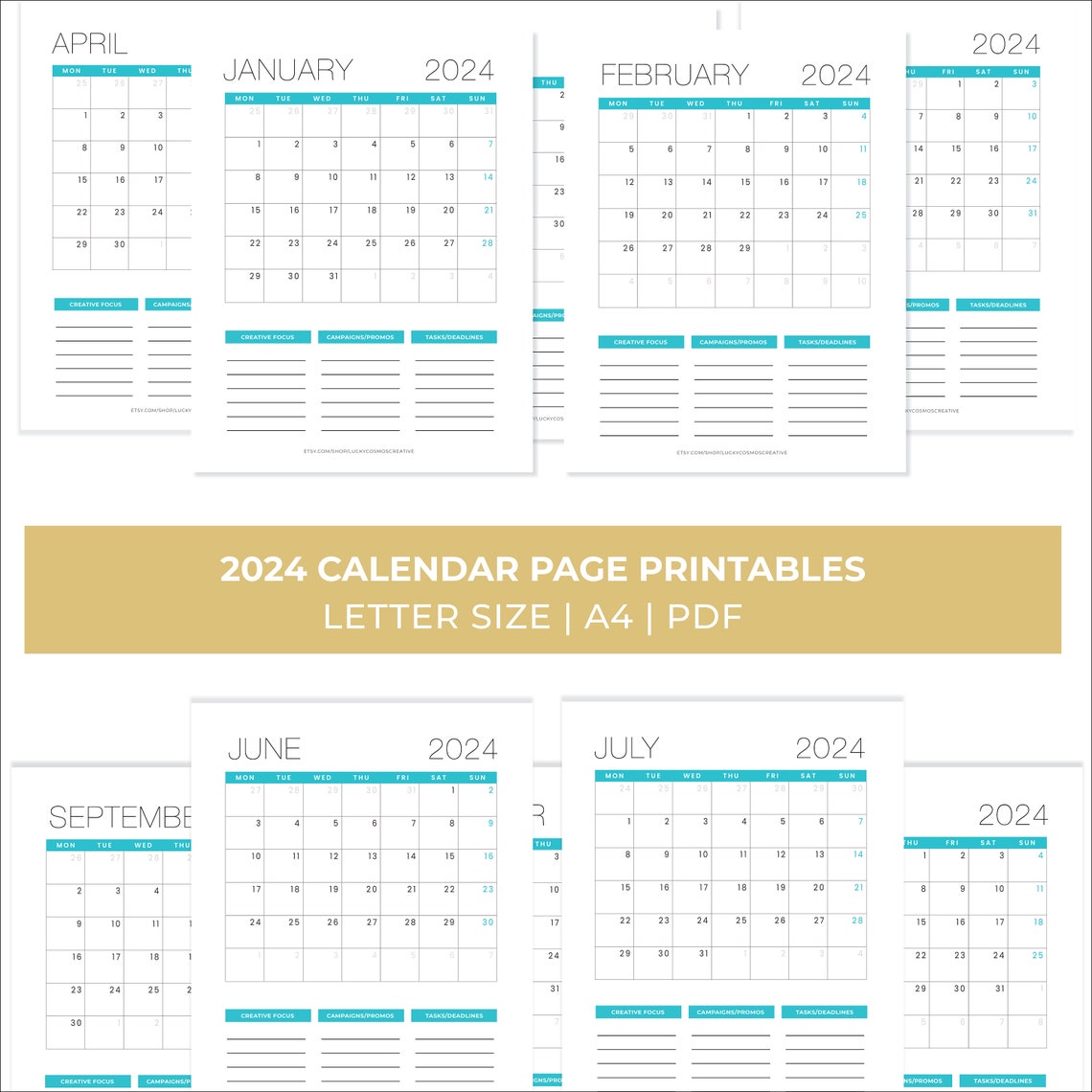 Blank Calendar Pages 2024 Calendar Printable Pages, 2024 Calendar Page ...