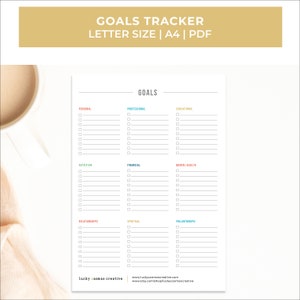Goals Sheet Printable PDF Page, Goals Sheet Planner, Goals Sheet ...