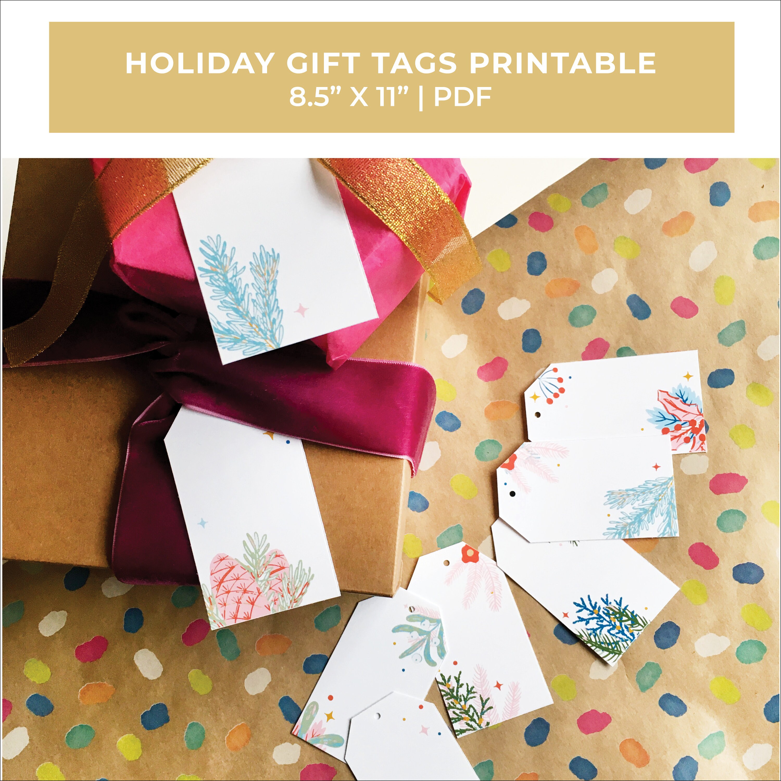 Cute Holiday Gift Tags Printable Christmas Gift Exchange Tags, Holiday ...