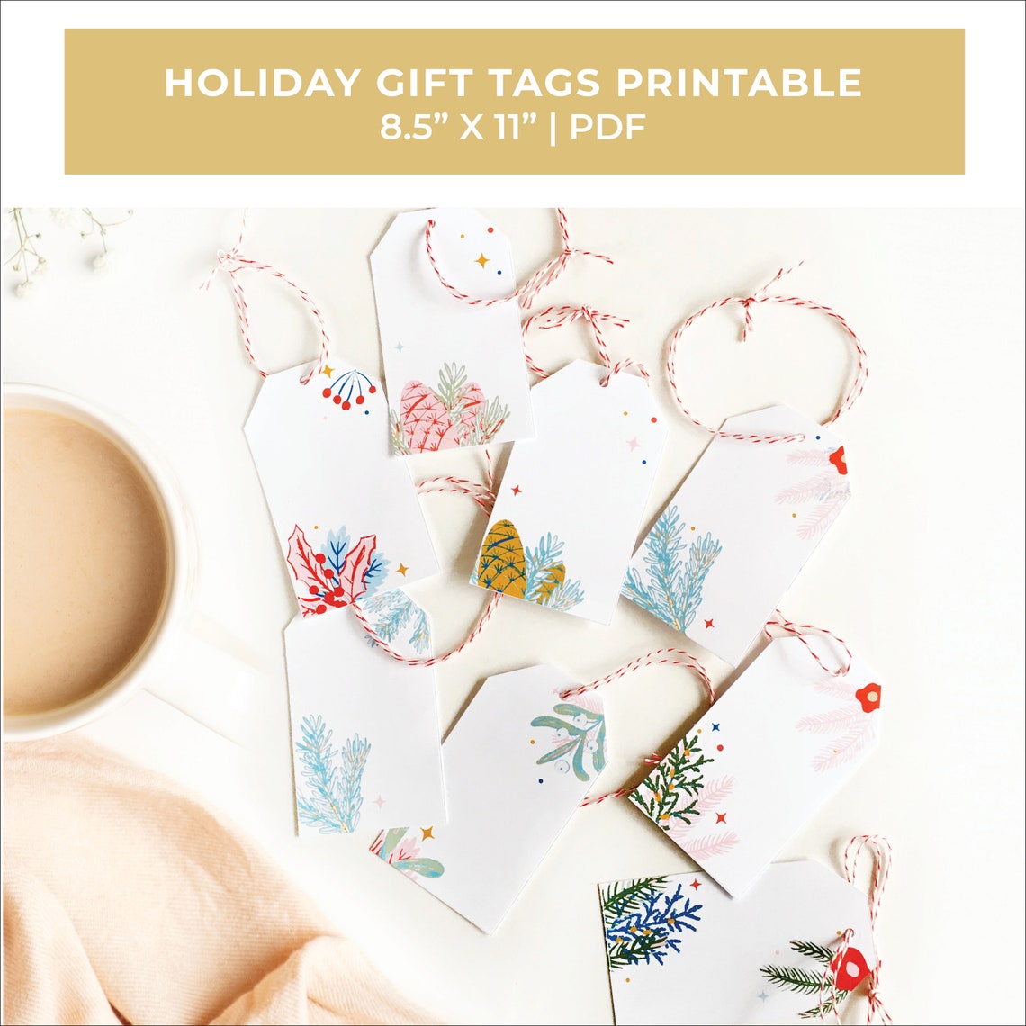 Cute Holiday Gift Tags Printable Christmas Gift Exchange Tags, Holiday ...