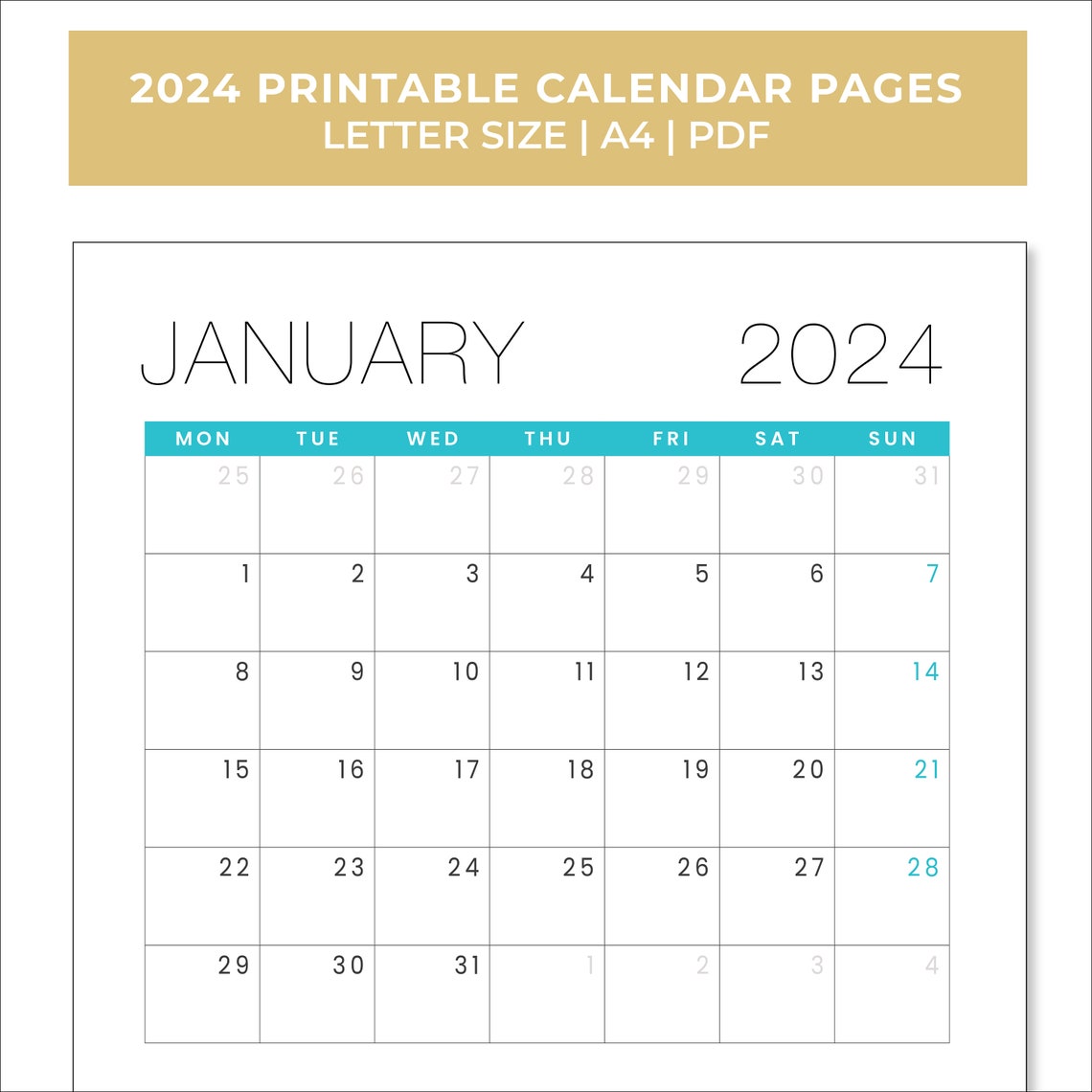 Blank Calendar Pages 2024 Calendar Printable Pages, 2024 Calendar Page ...