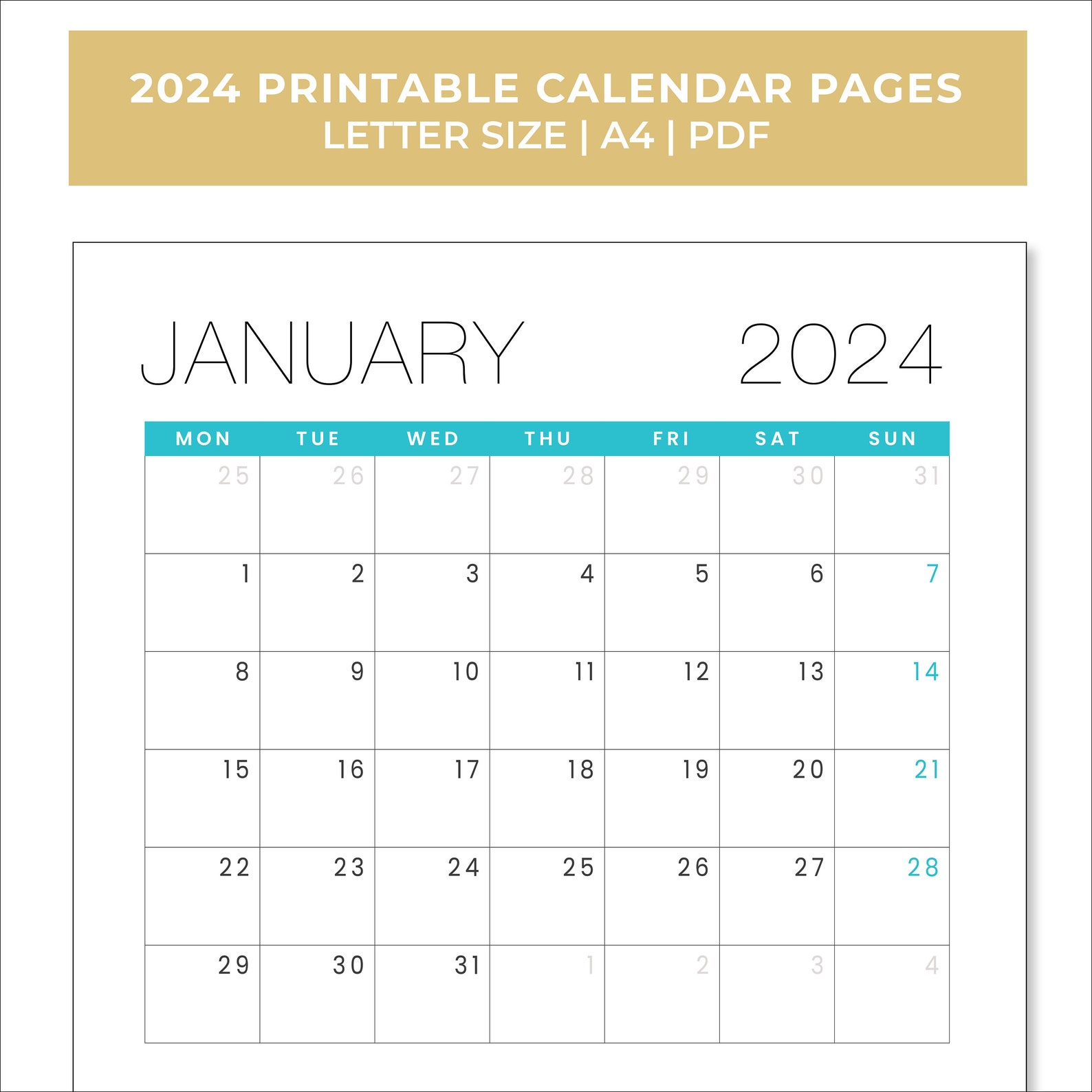 Blank Calendar Pages 2024 Calendar Printable Pages, 2024 Calendar Page ...