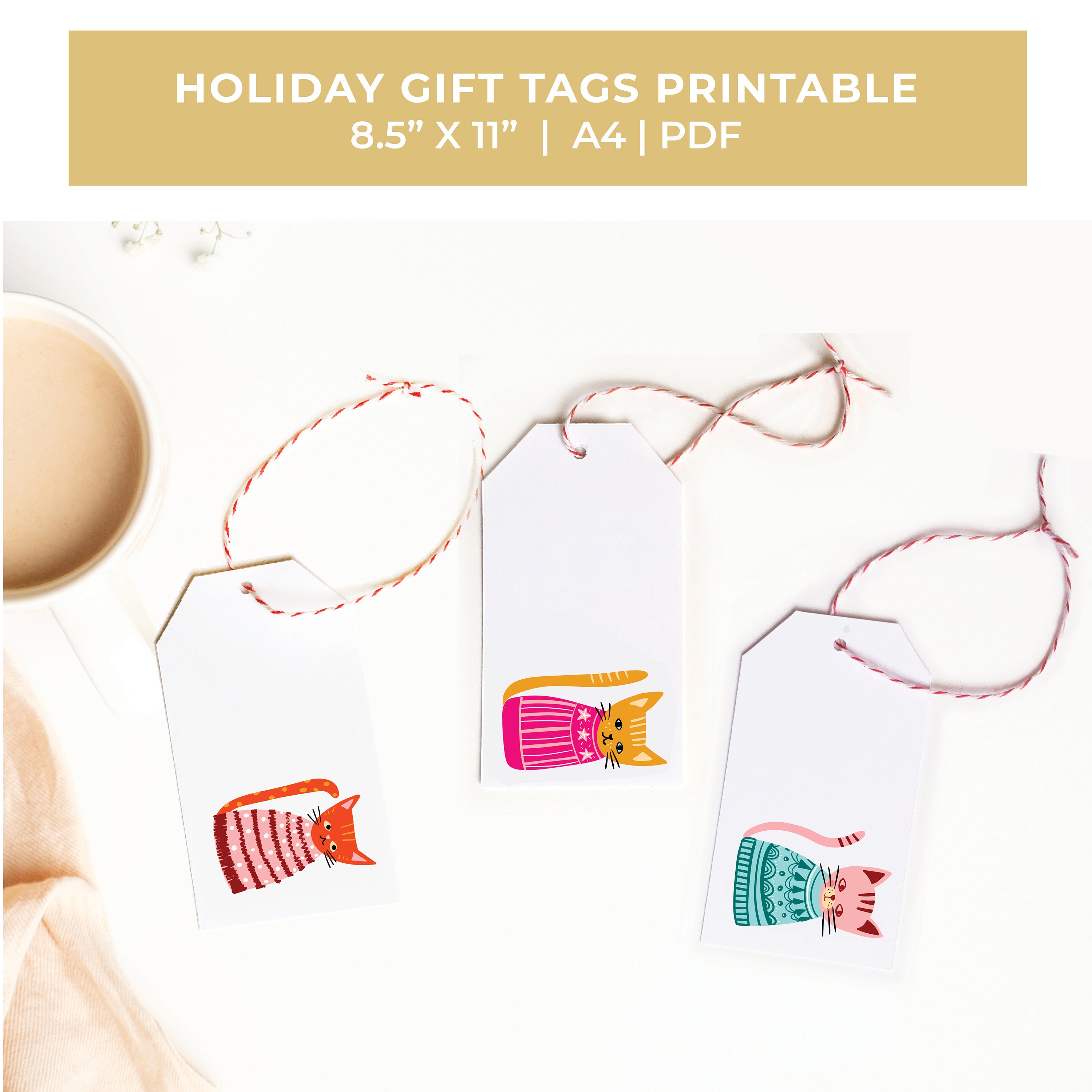 Cute Holiday Gift Tags Printable Christmas Gift Exchange Tags, Holiday ...