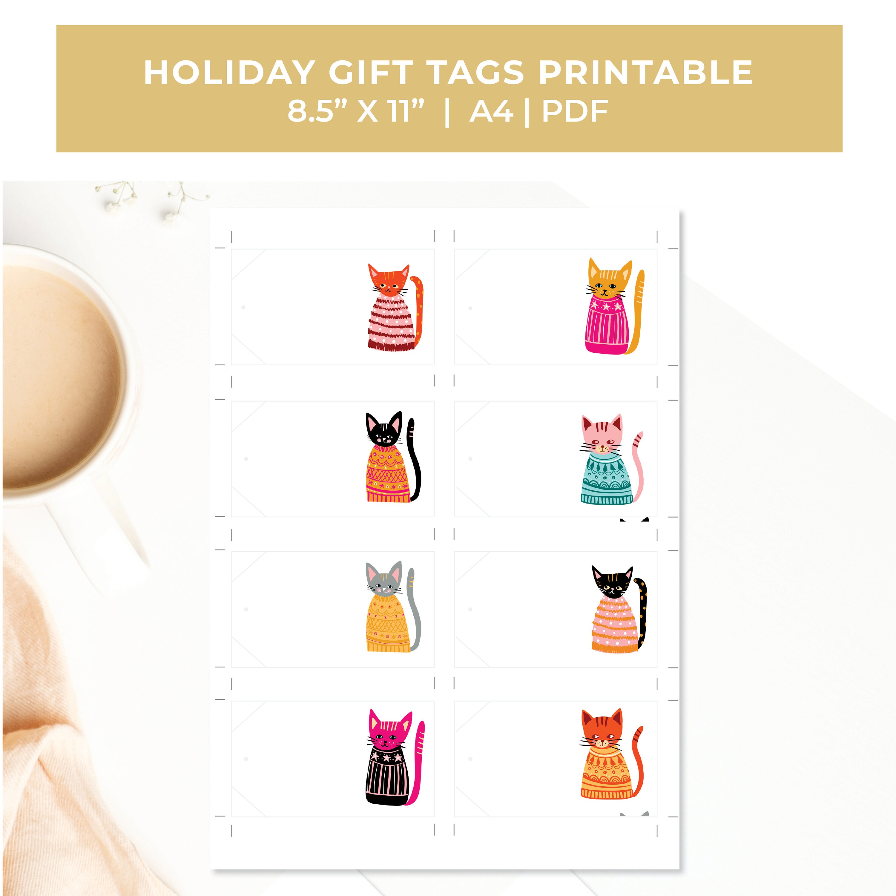 Cute Holiday Gift Tags Printable Christmas Gift Exchange Tags, Holiday ...