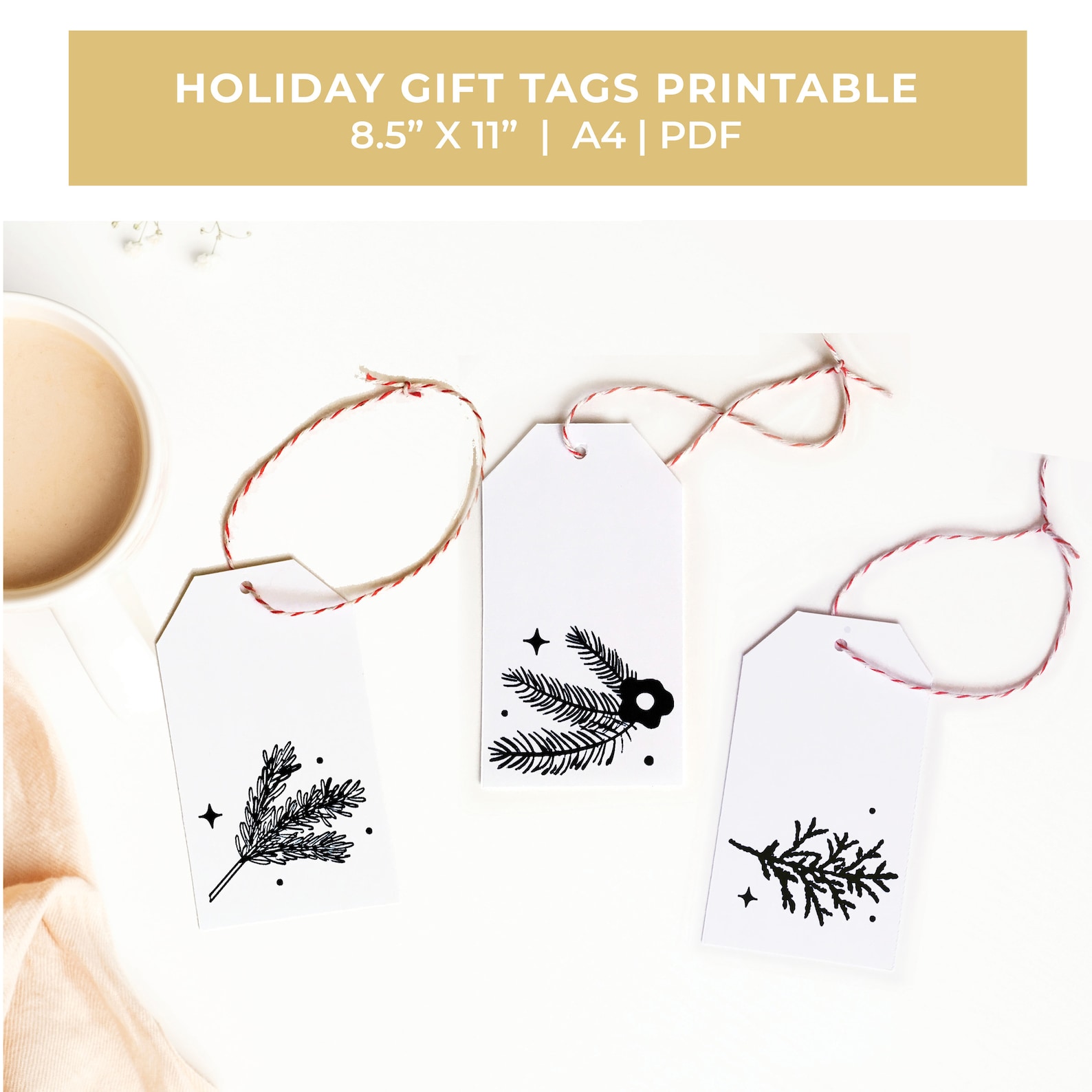 Cute Holiday Gift Tags Printable Christmas Gift Exchange Tags, Holiday ...