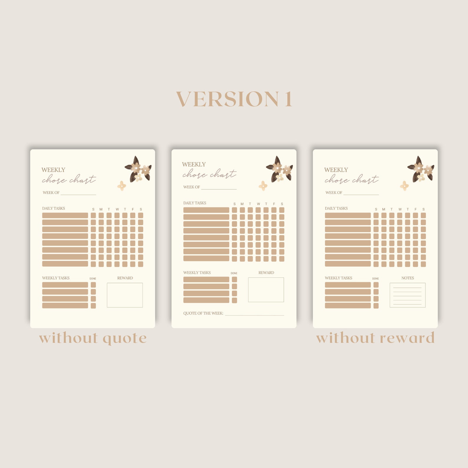 Weekly Chore Chart Aesthetic Minimal Chore Chart for - Etsy