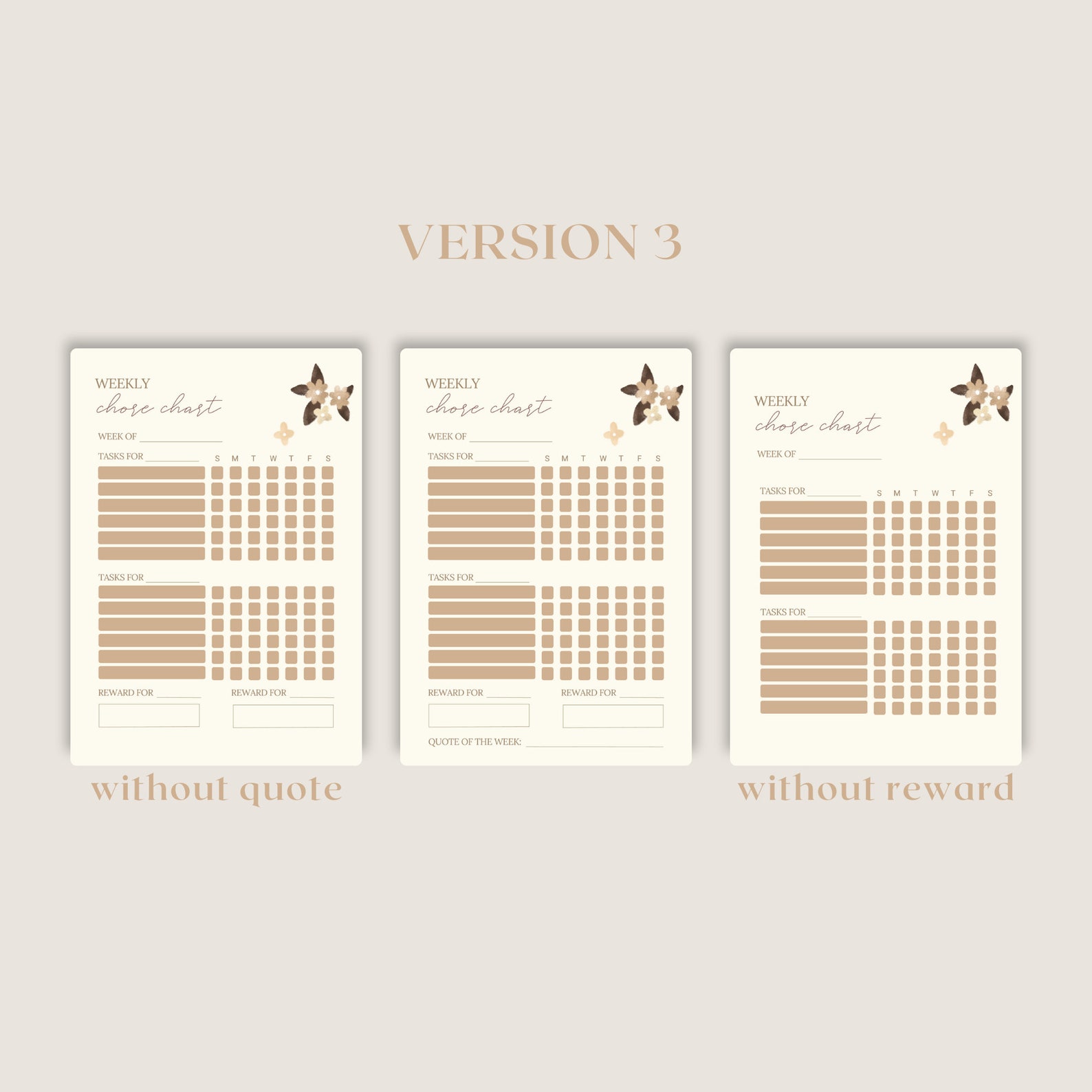 Weekly Chore Chart | Aesthetic Minimal Chore Chart for Children and ...