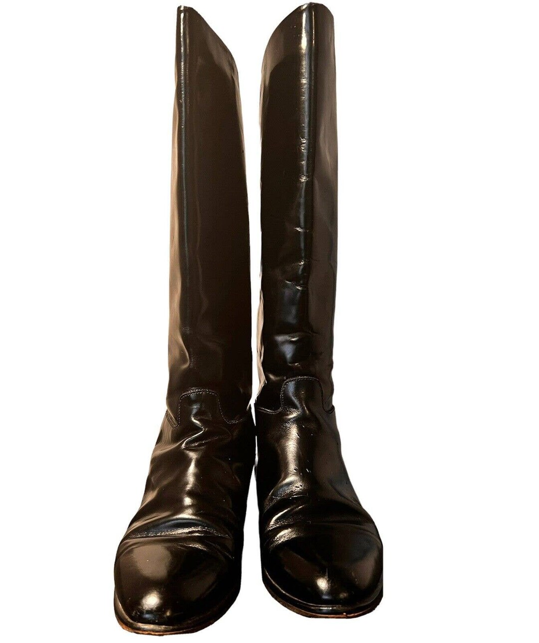 90s Vintage Charles David Military/ Equestrian Black Boots Womens Size ...