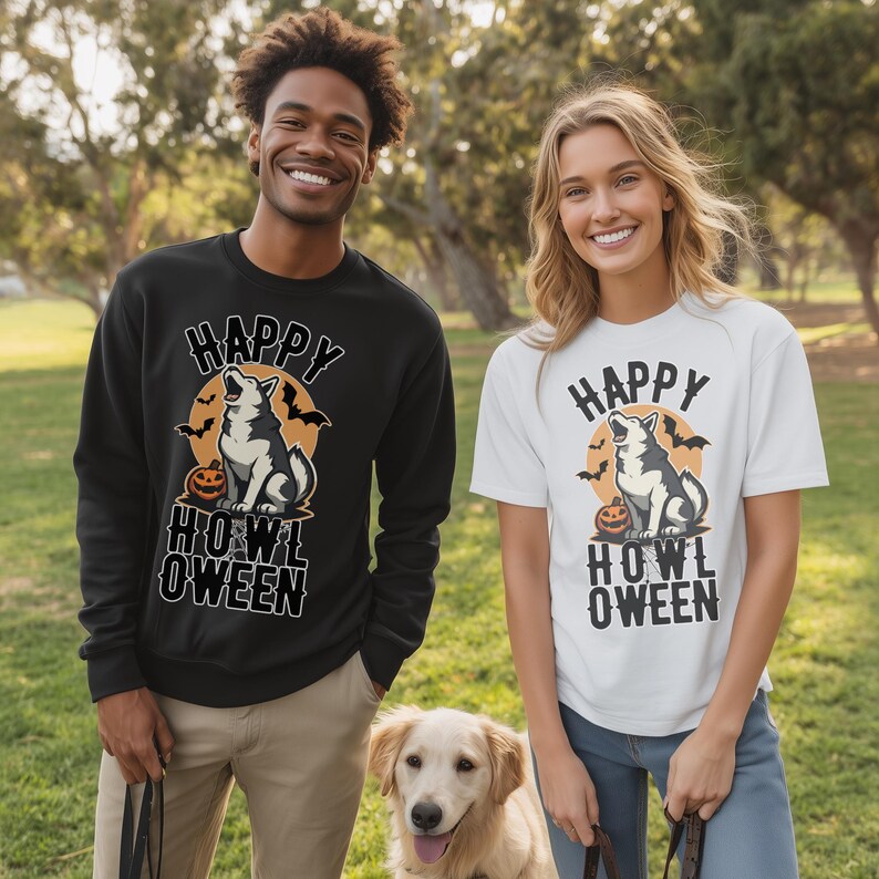 Happy Howl Oween | Funny Halloween Dog Sweatshirt | Cozy Spooky Pet ...