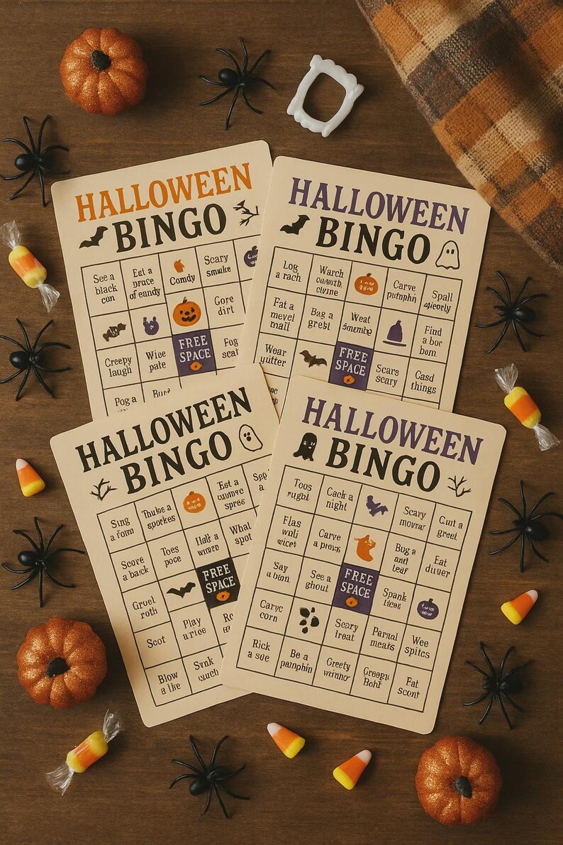 Halloween Bingo Game: 24 Printable Cards, Family Party (instant ...