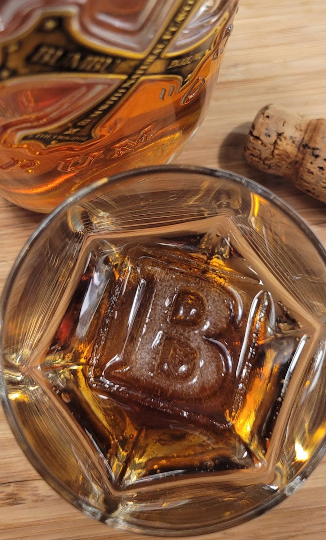 Monogrammed Whiskey Ice Cube Tray Mold 2 Inch Personalized Silicone Ice ...