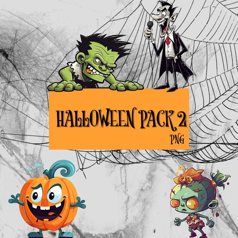 Funny Halloween Clipart Set: Frankenstein Mummy Vampire and - Etsy