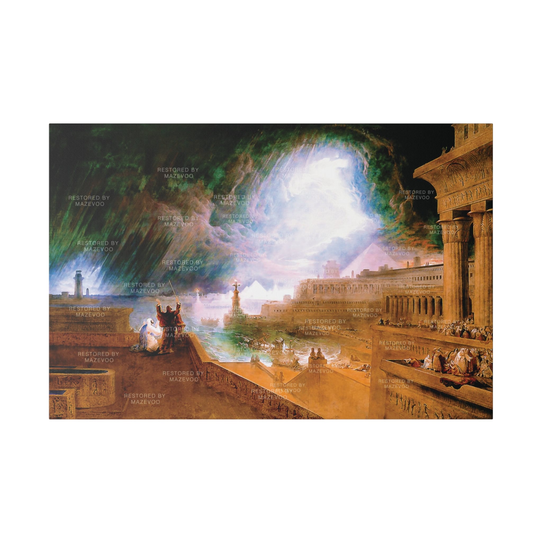 Moses Seventh Plague of Egypt Canvas Wall Art, Famous Christian ...