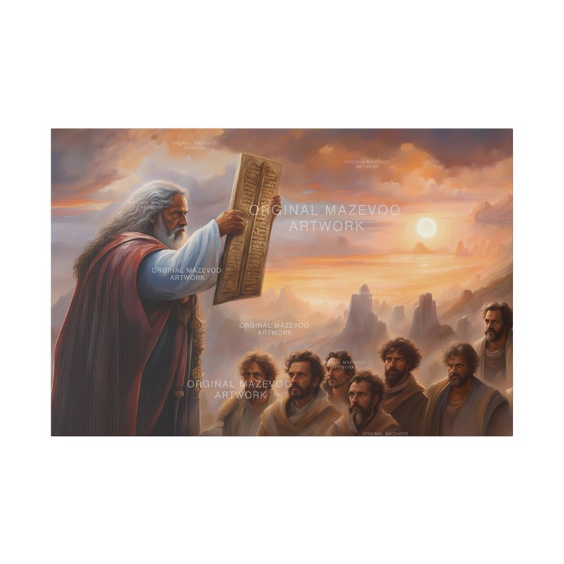 Moses Art Canvas Moses Painting Wall Art Original Modern Moses Holding ...