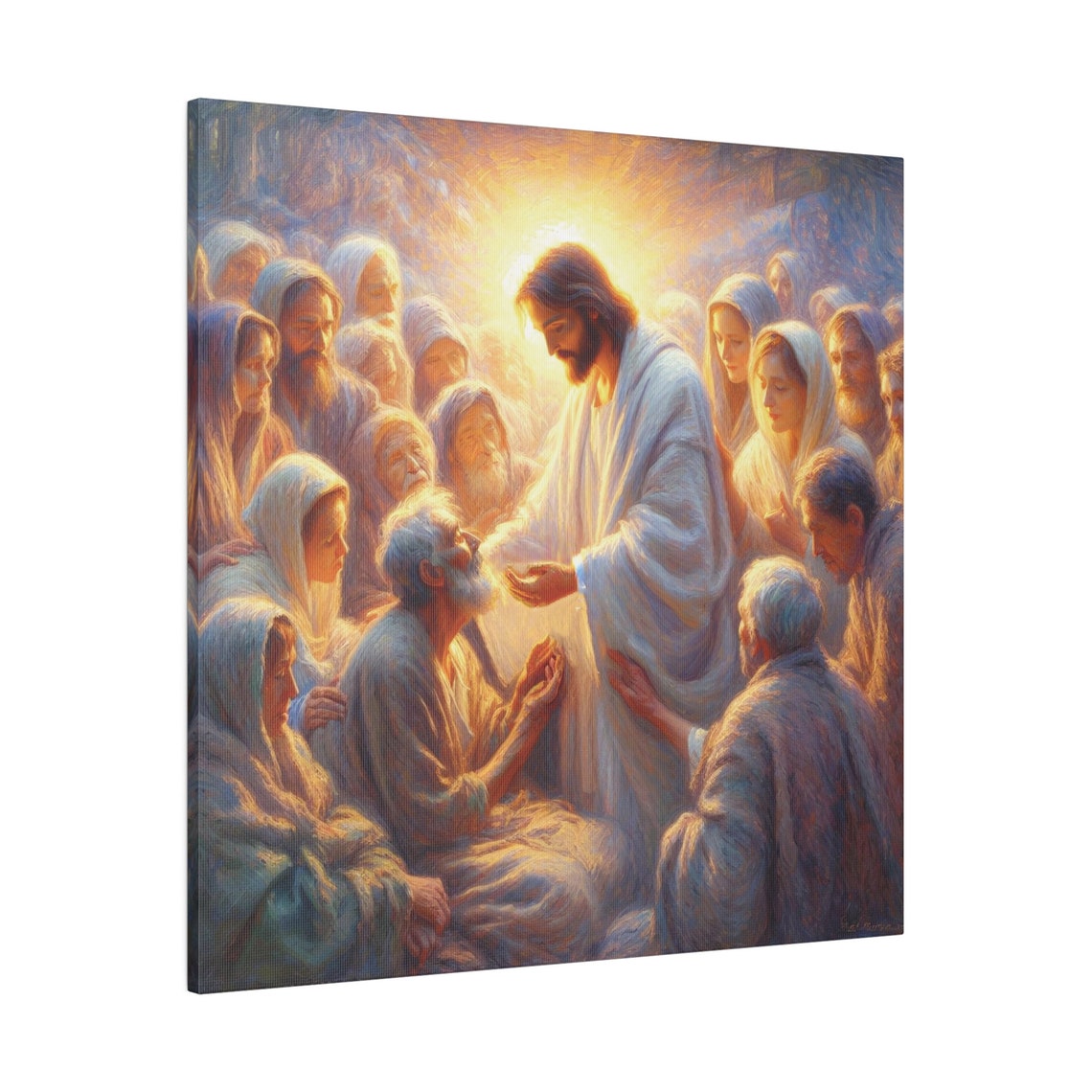 Healing Touch: Jesus and the Sick Painting Canvas Print Jesus Healing ...