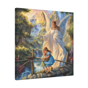 Guardian Angel Wall Art Modern Original Angel Canvas Print Stretched ...