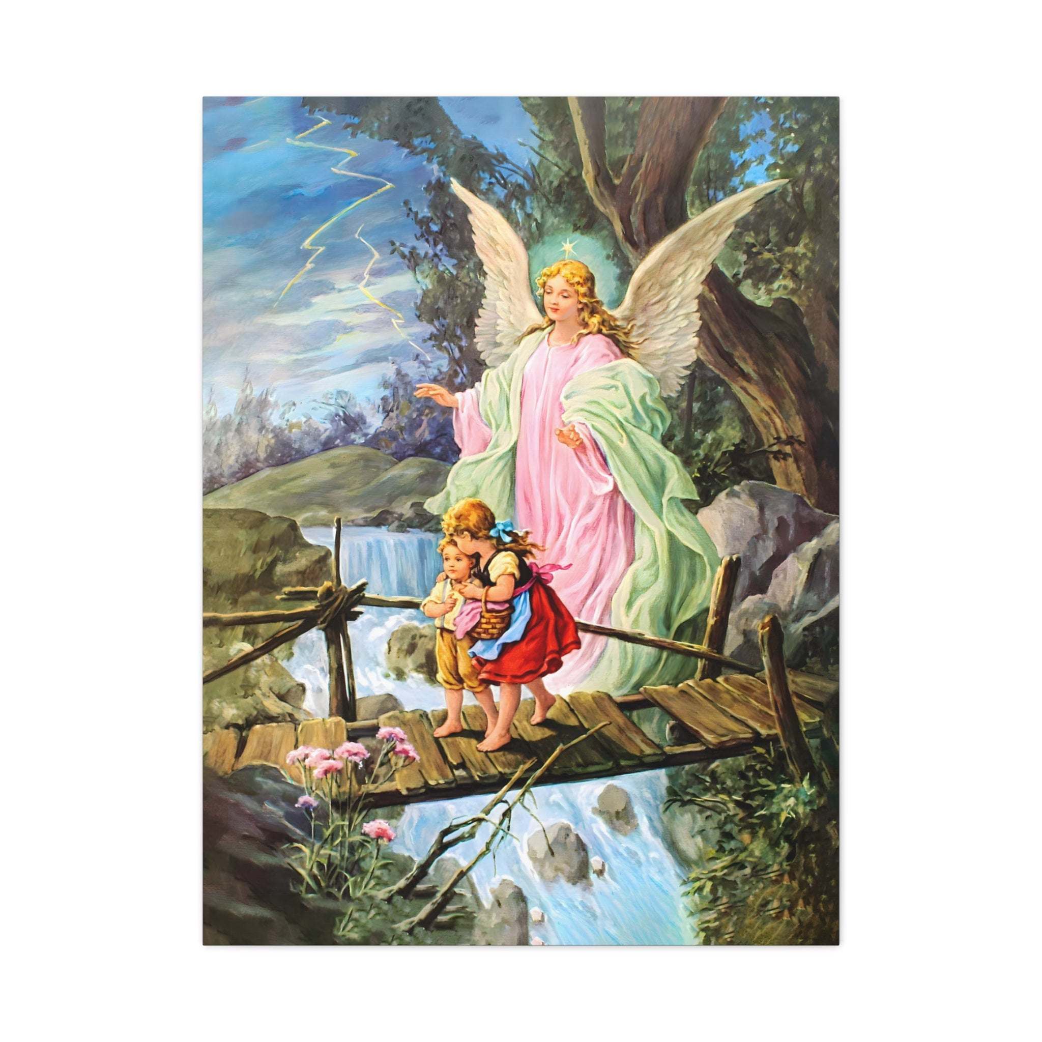 Famous Guardian Angel Wall Art Christian Canvas Print Artwork Picture ...