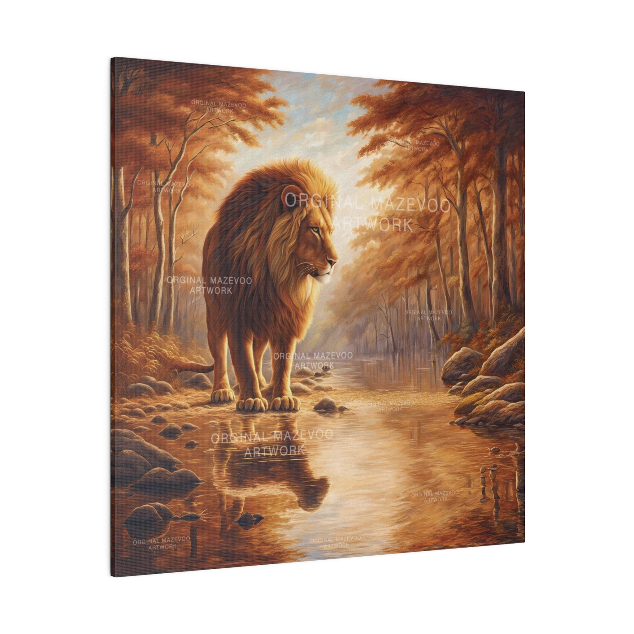 The Lion and the Lamb Wall Art, Original Lion and Lamb Painting Picture ...