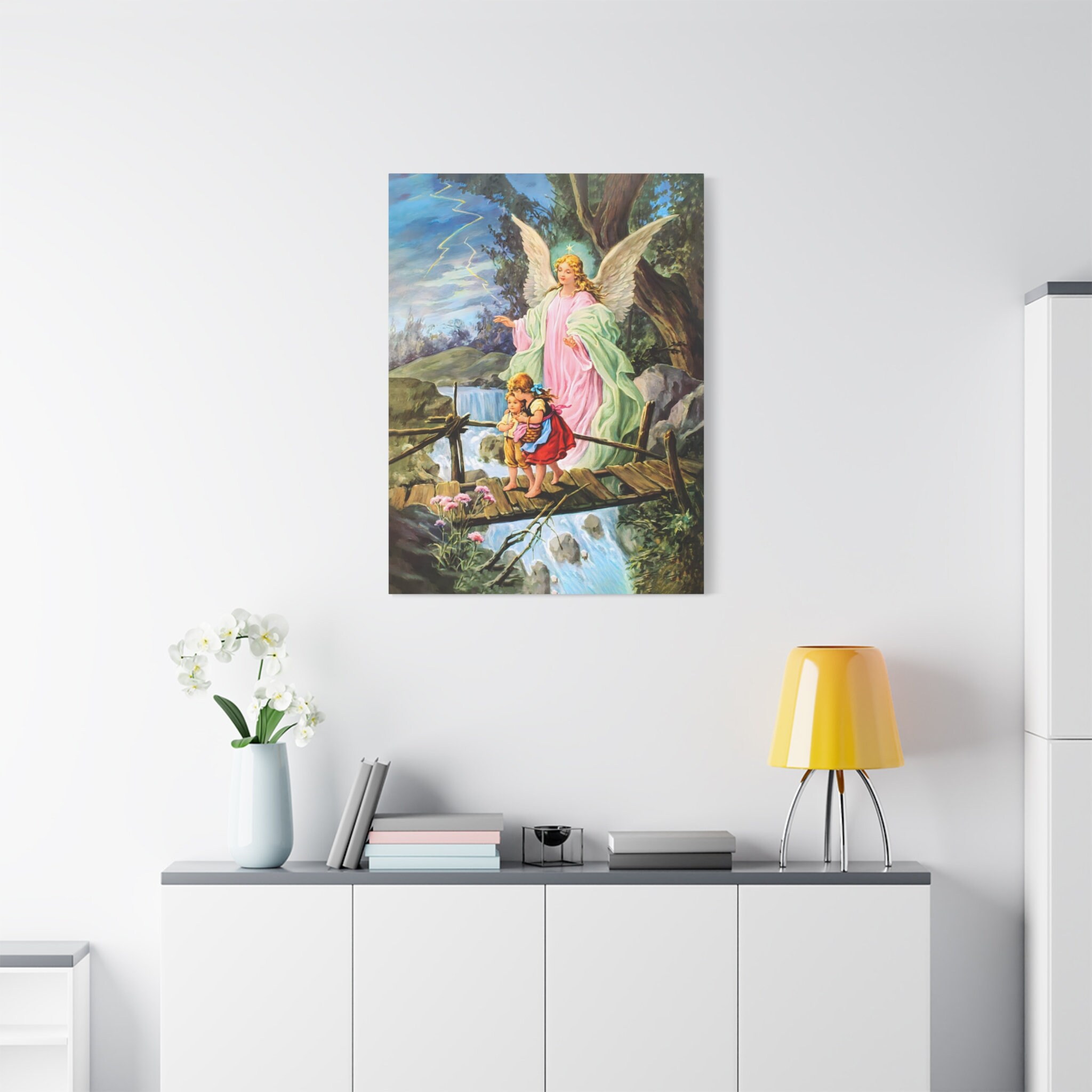 Famous Guardian Angel Wall Art Christian Canvas Print Artwork Picture ...